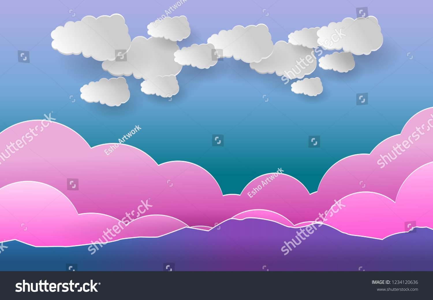 Landscape Background Sky Cloud Wallpaper Vector Stock Vector (Royalty ...