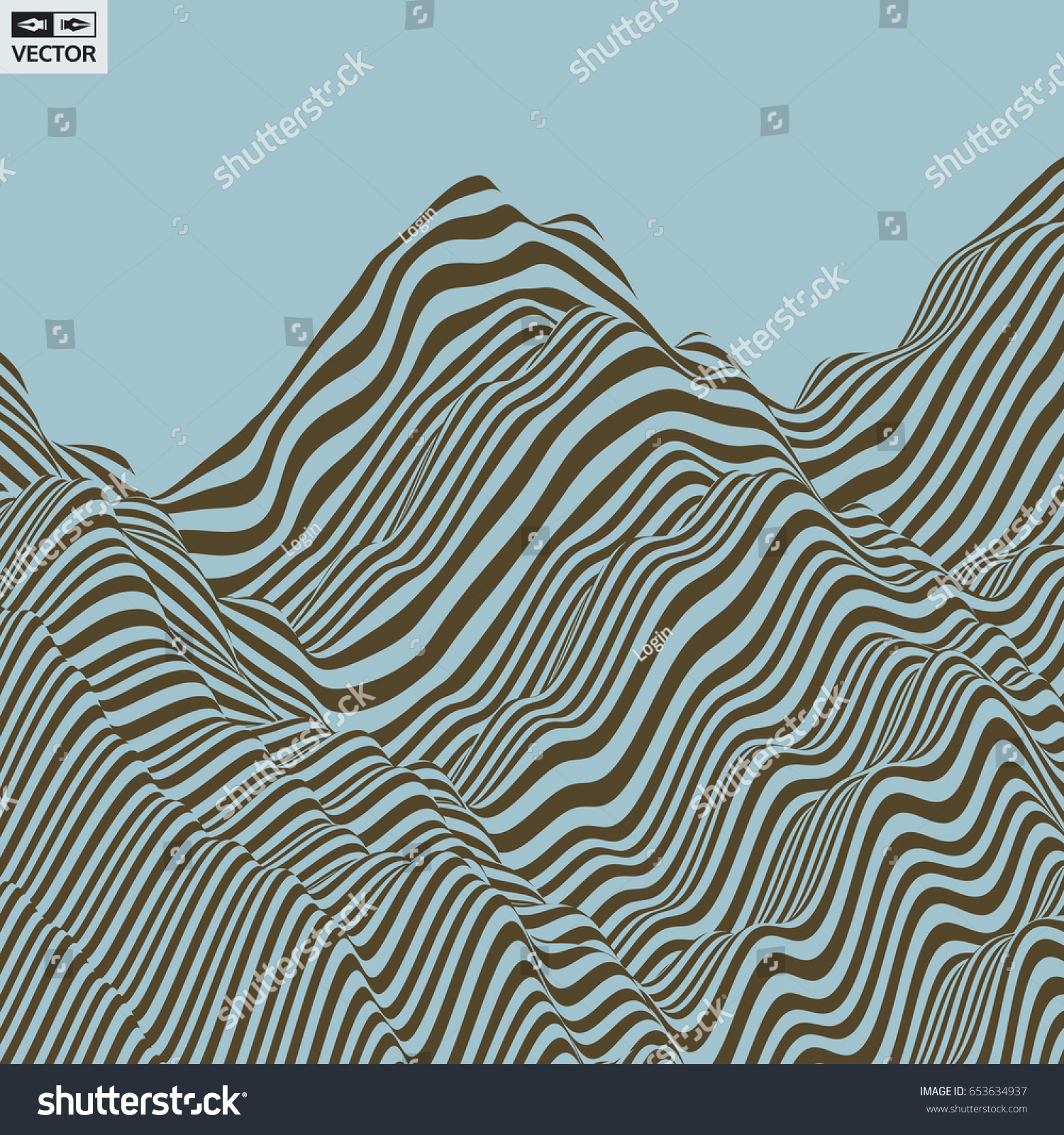 Landscape Background Terrain Pattern Optical Illusion Stock Vector ...