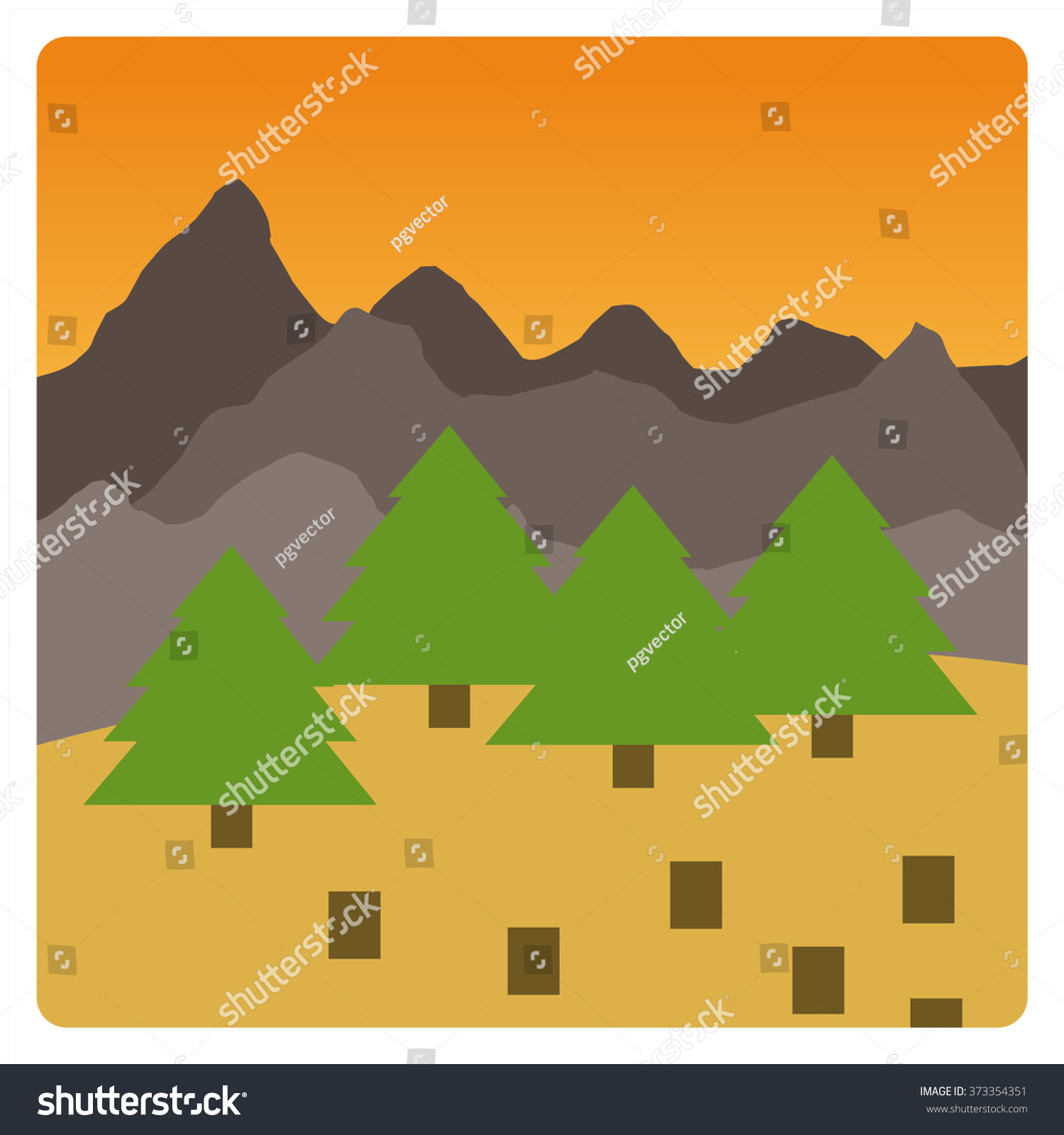 Landscape Deforestation Design Stock Vector (Royalty Free) 373354351 ...