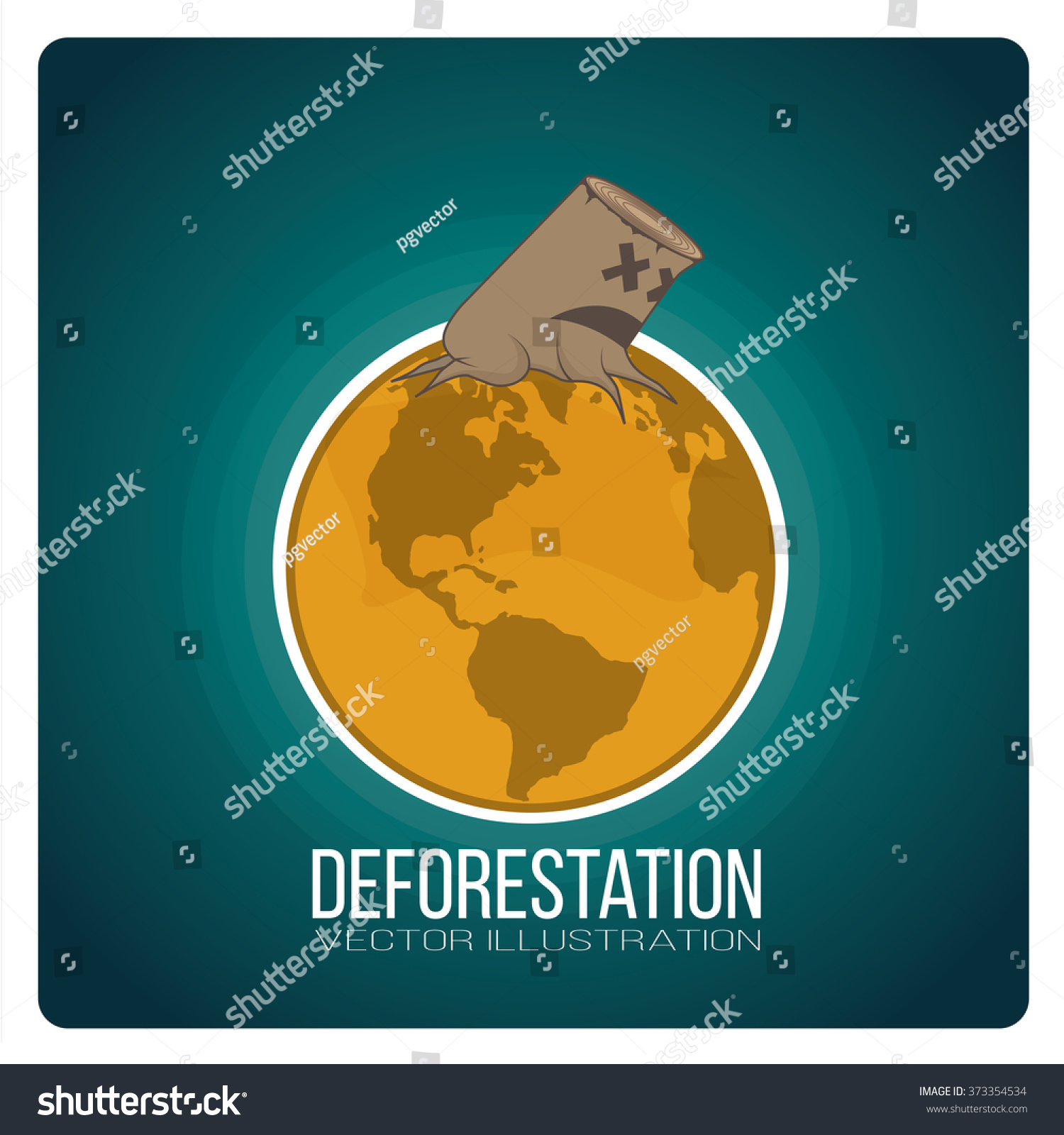 Landscape Deforestation Design Stock Vector (Royalty Free) 373354534
