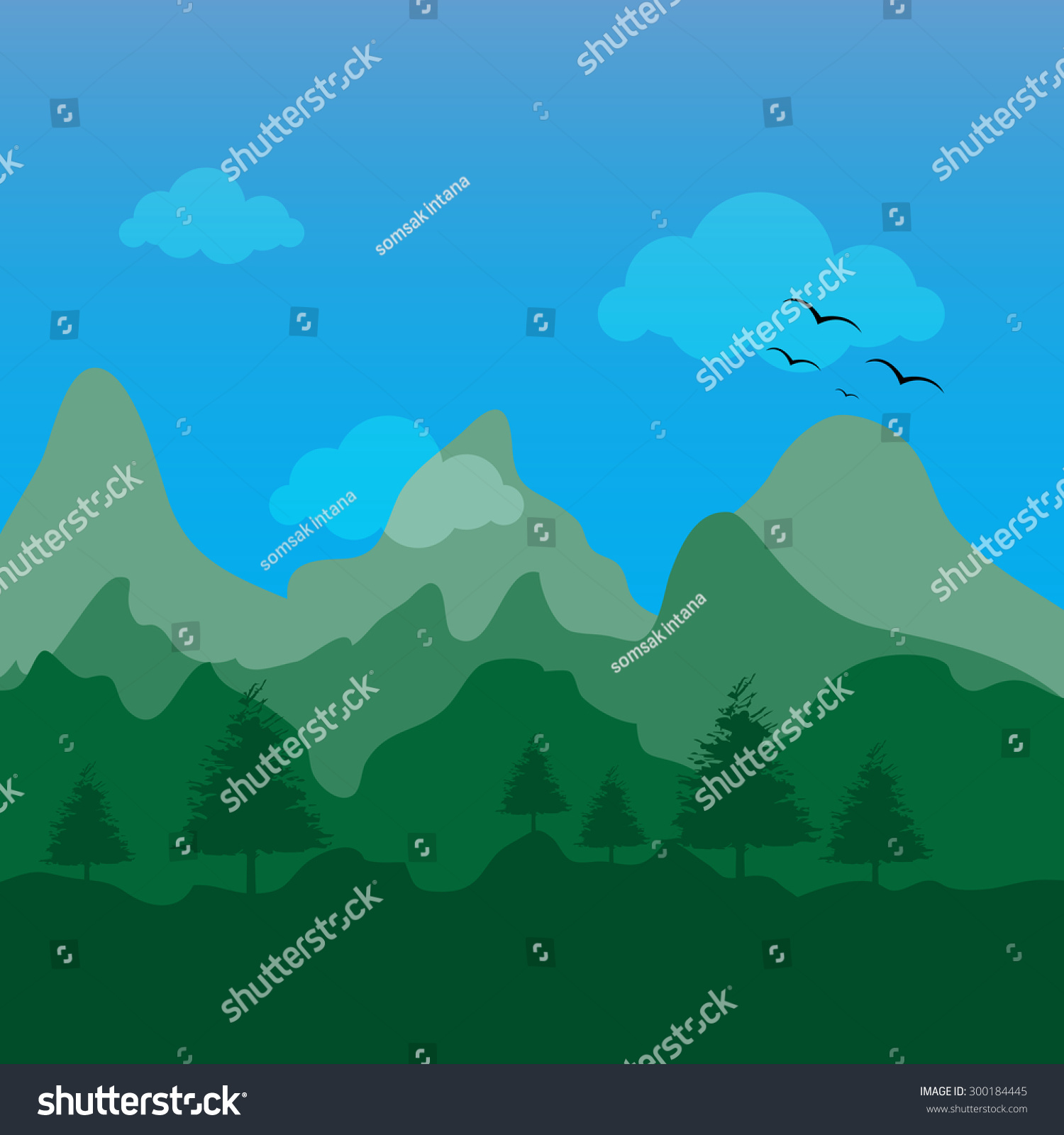 Landscape Design Vector: vector de stock (libre de regalías) 300184445 ...
