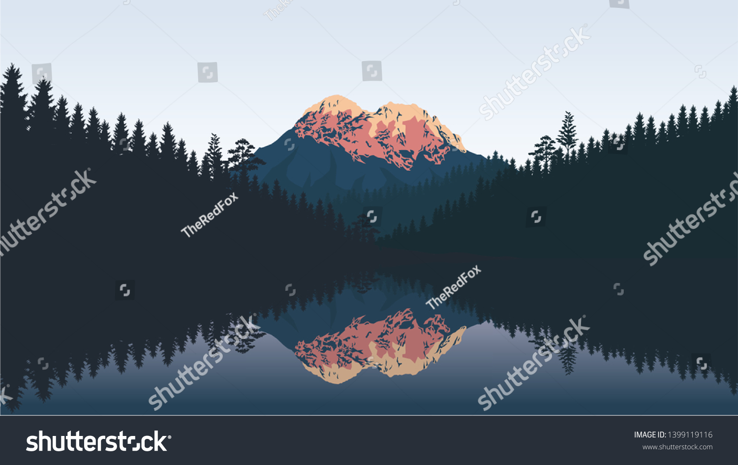 Landscape Flat Design Wallpaper Background Stock Vector (Royalty Free ...