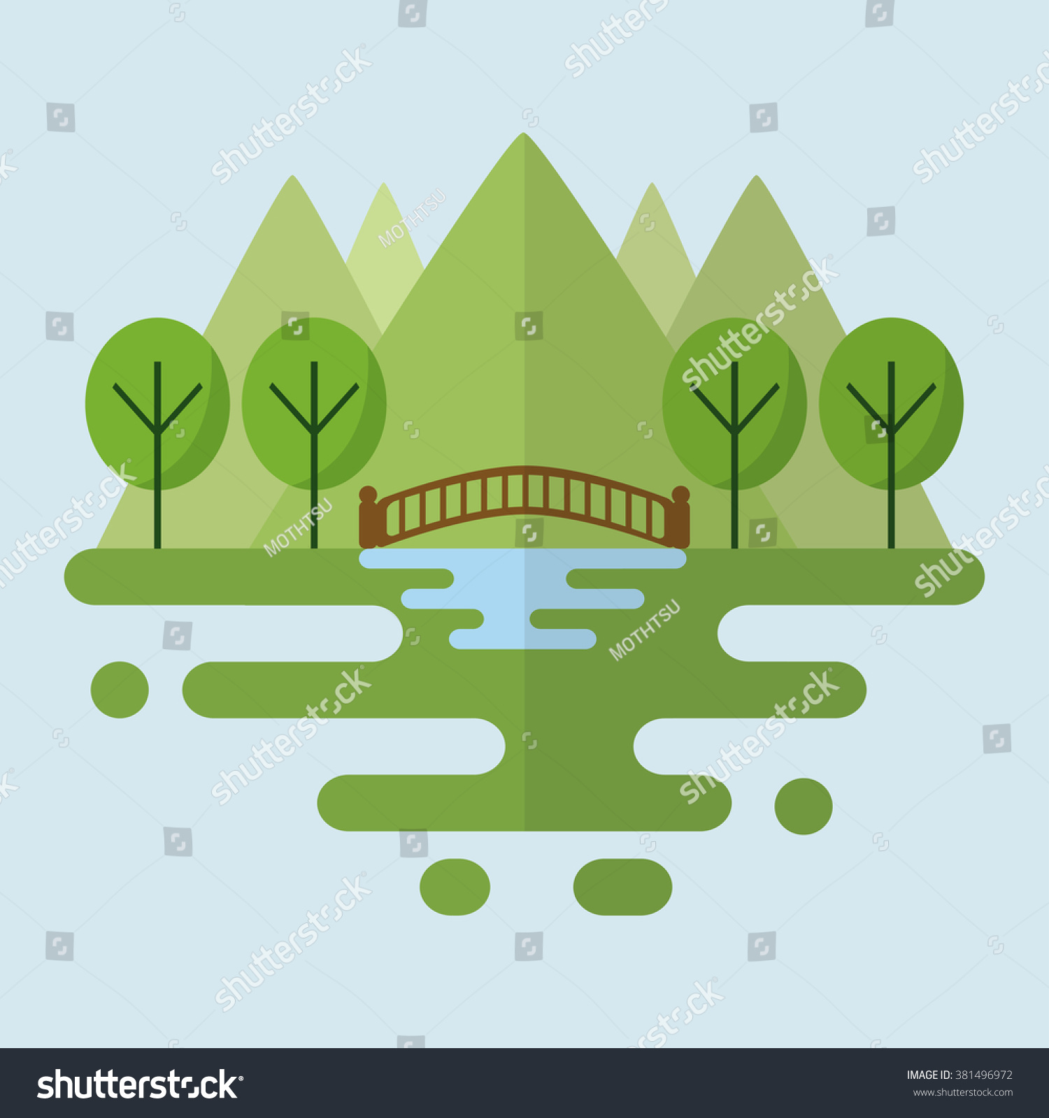 Landscape Graphic Design Stock Vector (Royalty Free) 381496972 ...