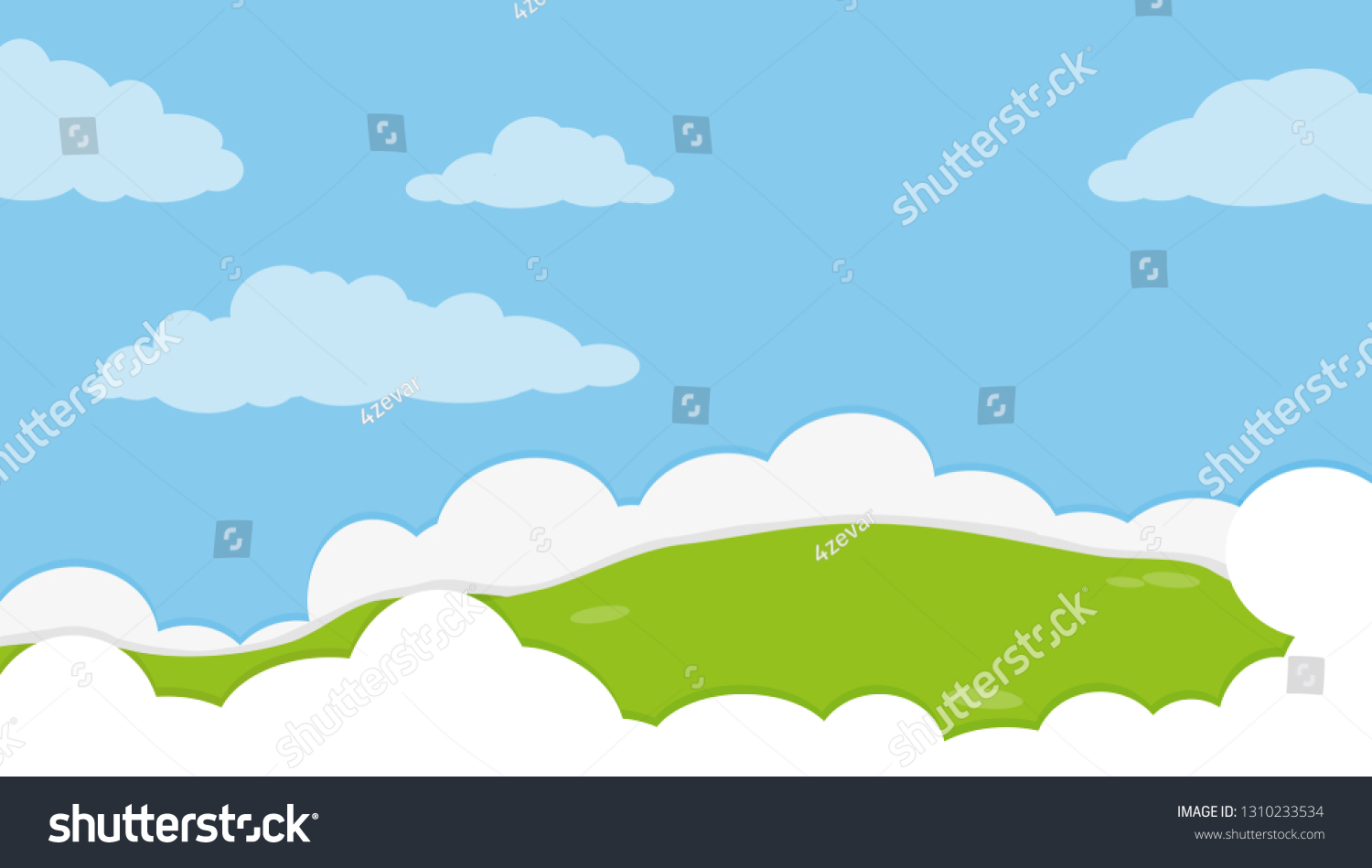 Landscape Lawn Vector Flat Background Stock Vector (Royalty Free ...
