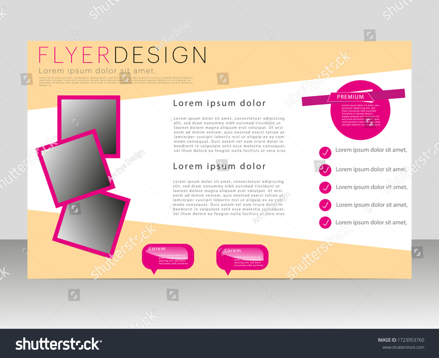 Landscape Modern Flyer Design Template Vector Stock Vector (Royalty ...
