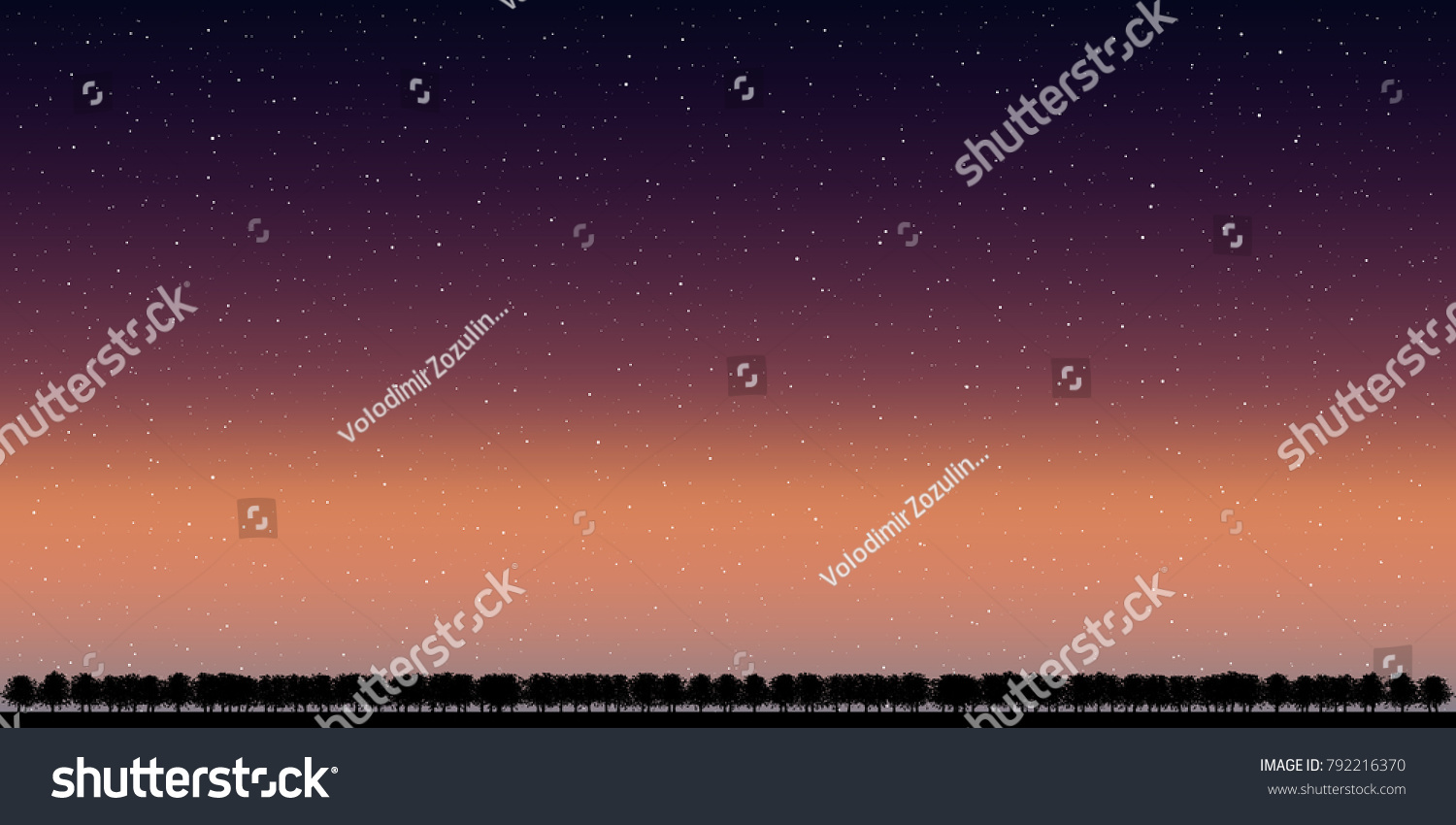 Landscape Night Sky Vector Illustration Stock Vector (Royalty Free ...