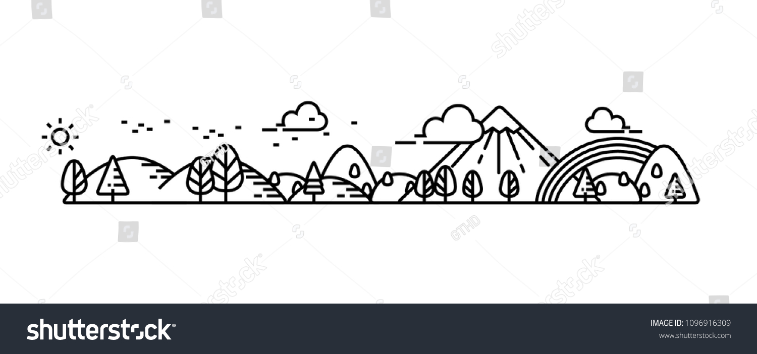 Landscape Panorama View Vector Illustration Stock Vector (Royalty Free ...