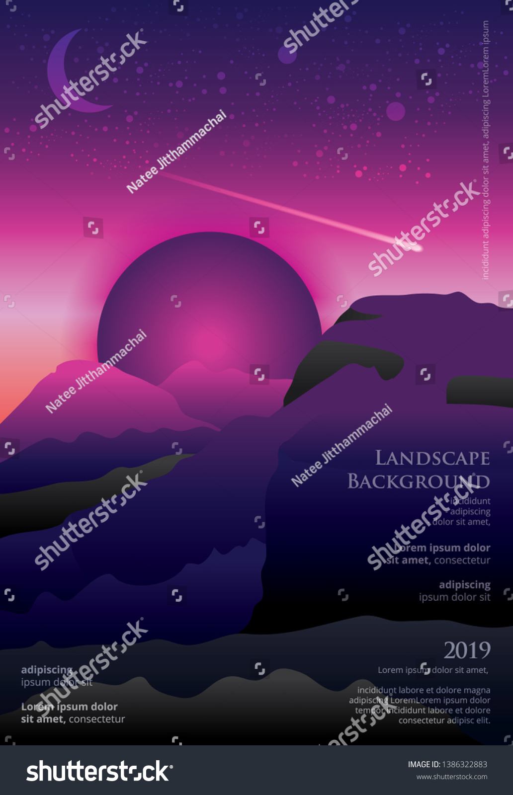 Landscape Poster Background Graphic Design Vector Stock Vector (Royalty ...