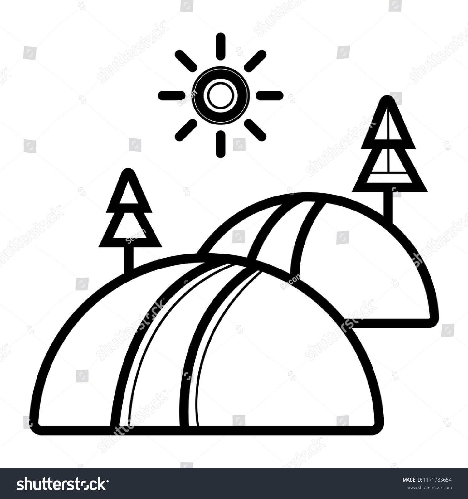 Landscape Scenery Icon Stock Vector (Royalty Free) 1171783654
