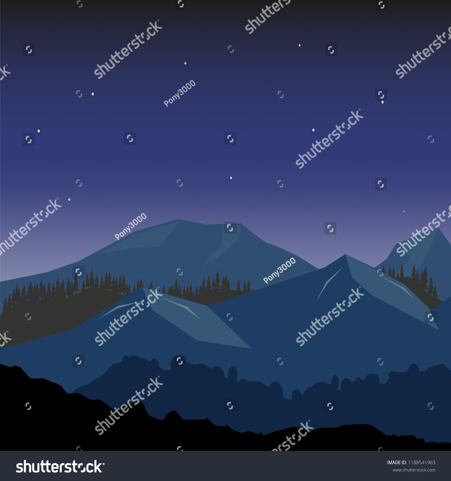 Landscape Sky Mountain Stock Vector (Royalty Free) 1188541963 ...