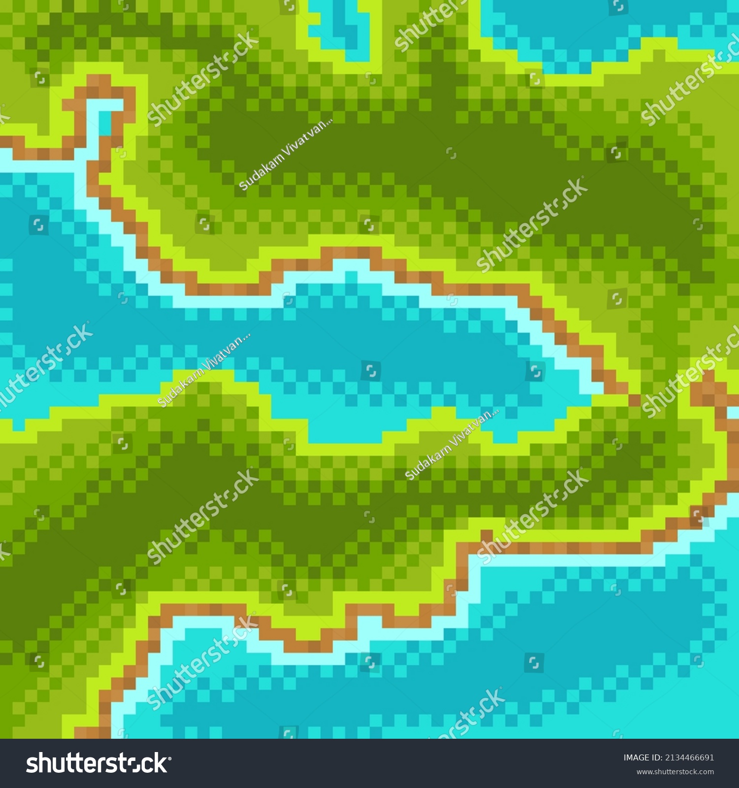 Landscape Top View Pixel Art Vector Stock Vector (Royalty Free ...