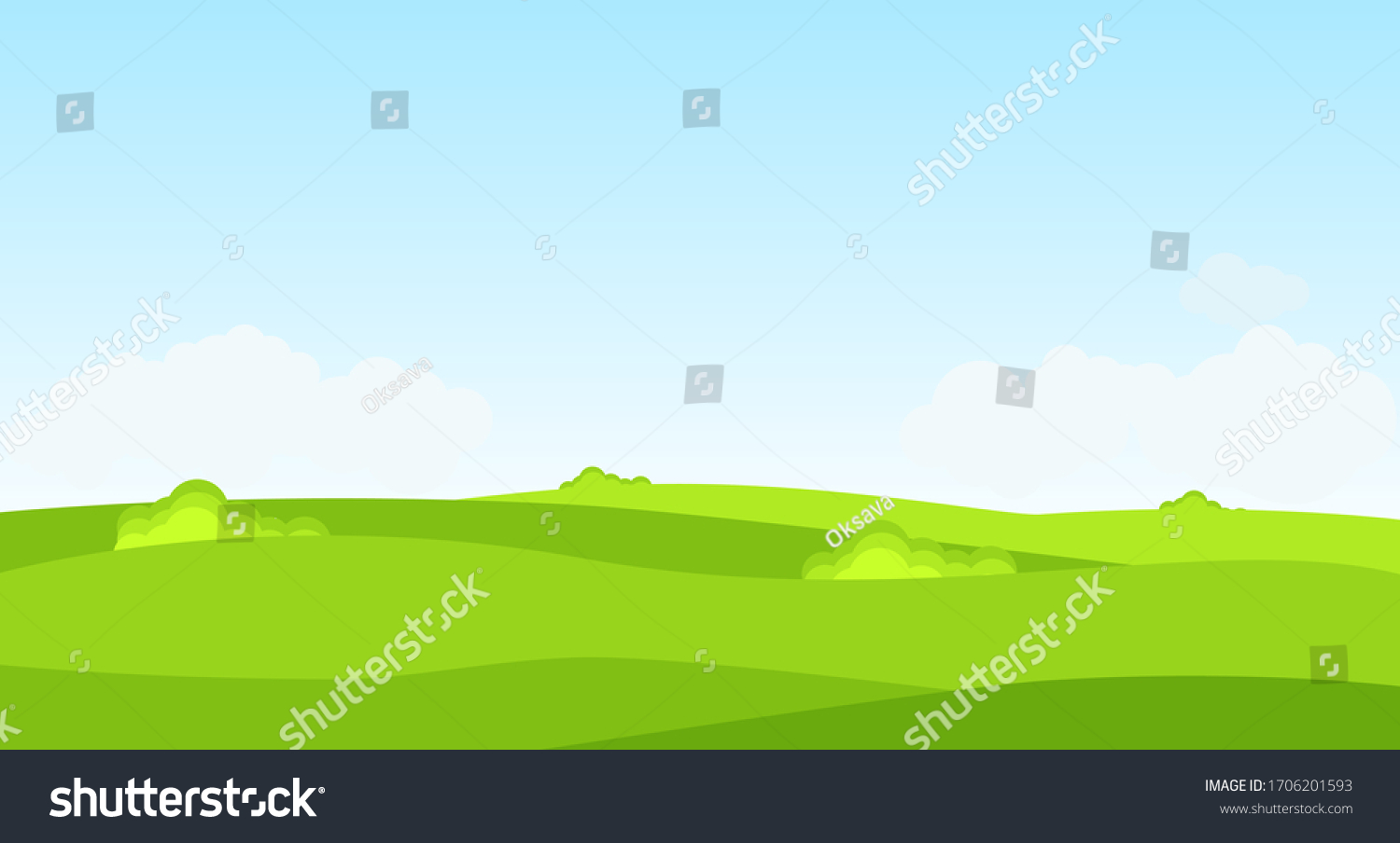 Landscape Green Grass Vector Illustration Stock Vector (Royalty Free ...