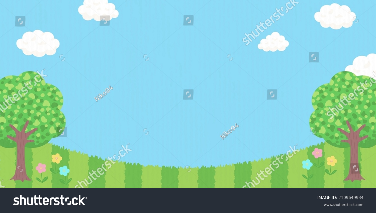 Landscape Trees Background Vector Illustration Banner Stock Vector ...