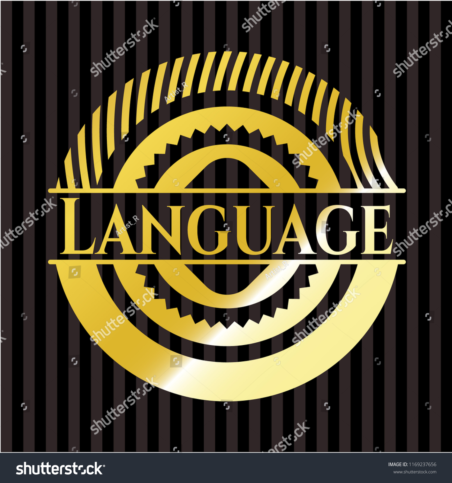Language Golden Emblem Stock Vector (Royalty Free) 1169237656 ...