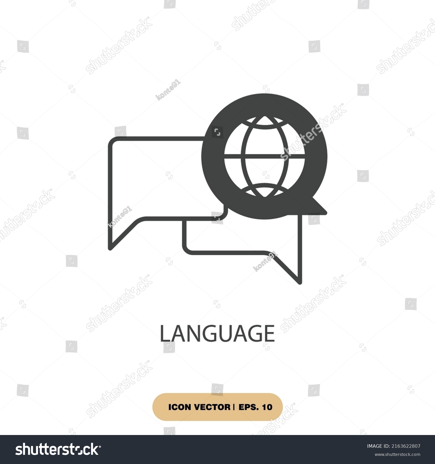 Language Icons Symbol Vector Elements Infographic Stock Vector (Royalty ...