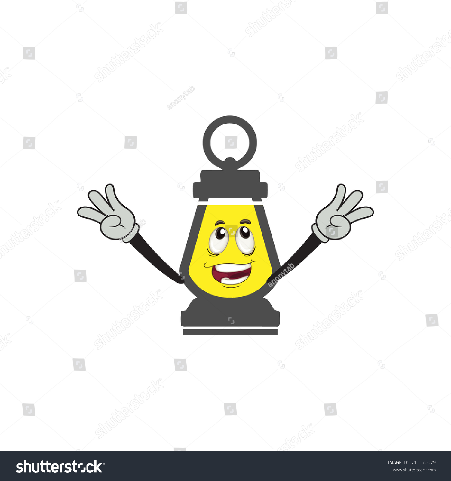 Lantern Cartoon Characters Design Expression Stock Vector (Royalty Free ...