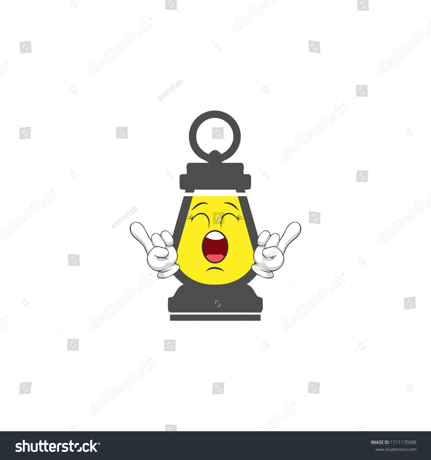 Lantern Cartoon Characters Design Expression Stock Vector (Royalty Free ...