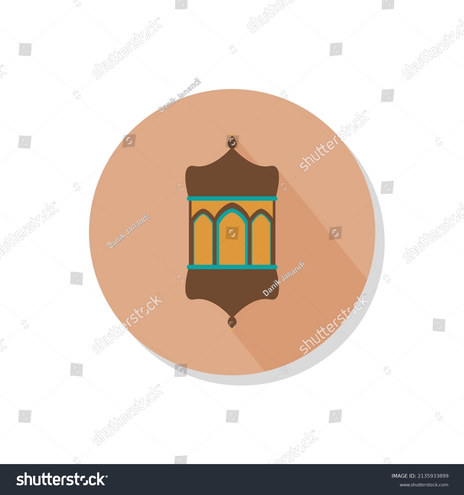 Lantern Flat Icon Ramadan Islamic Project Stock Vector (Royalty Free ...