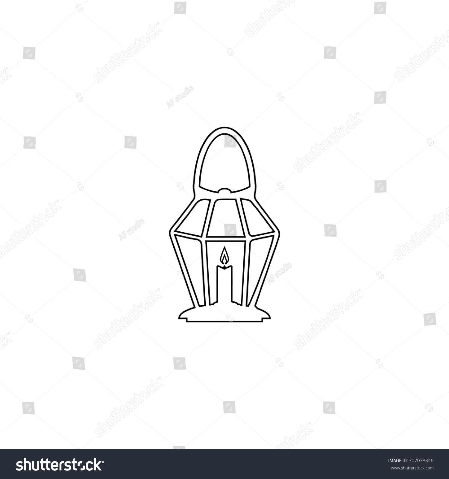 Lantern Outline Black Simple Vector Pictogram Stock Vector (Royalty ...
