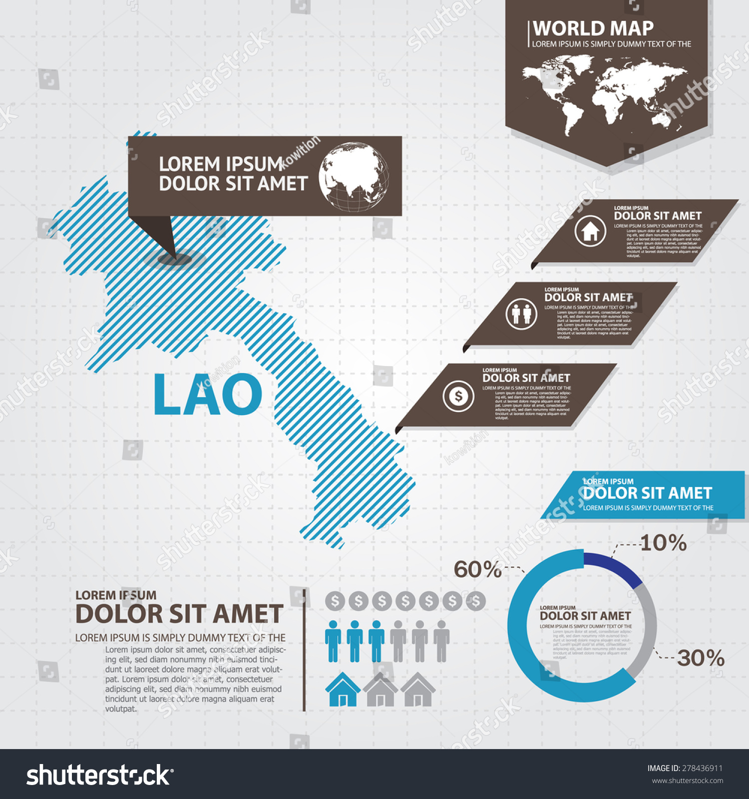 Lao Map Infographic Stock Vector (Royalty Free) 278436911
