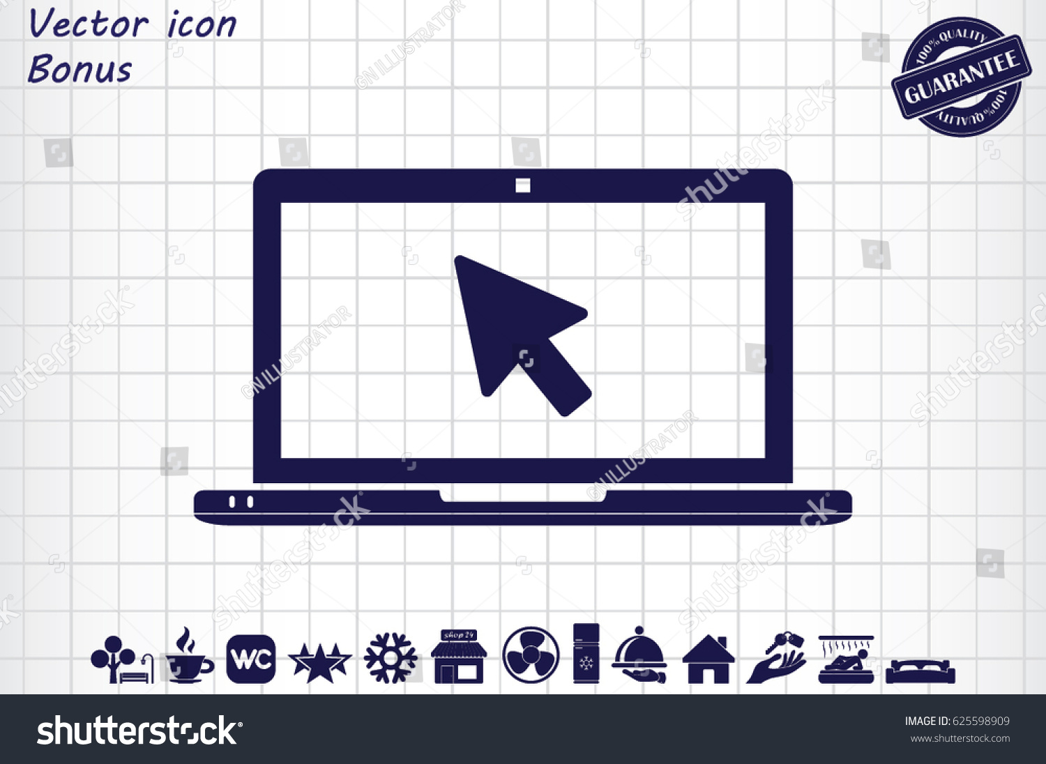 Laptop Arrow Icon Vector Stock Vector (Royalty Free) 625598909 ...