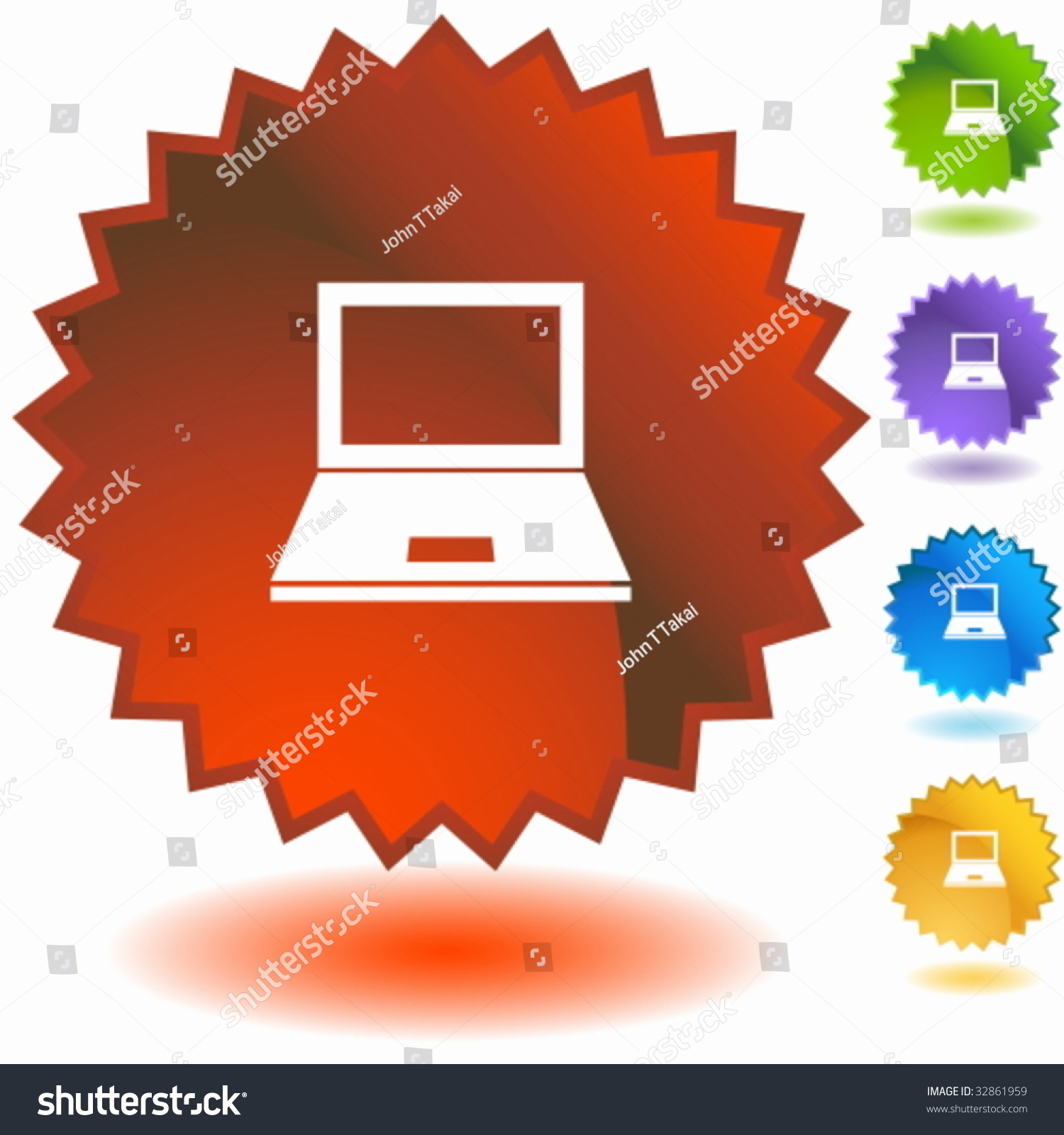 Laptop Badge Stock Vector (Royalty Free) 32861959 | Shutterstock