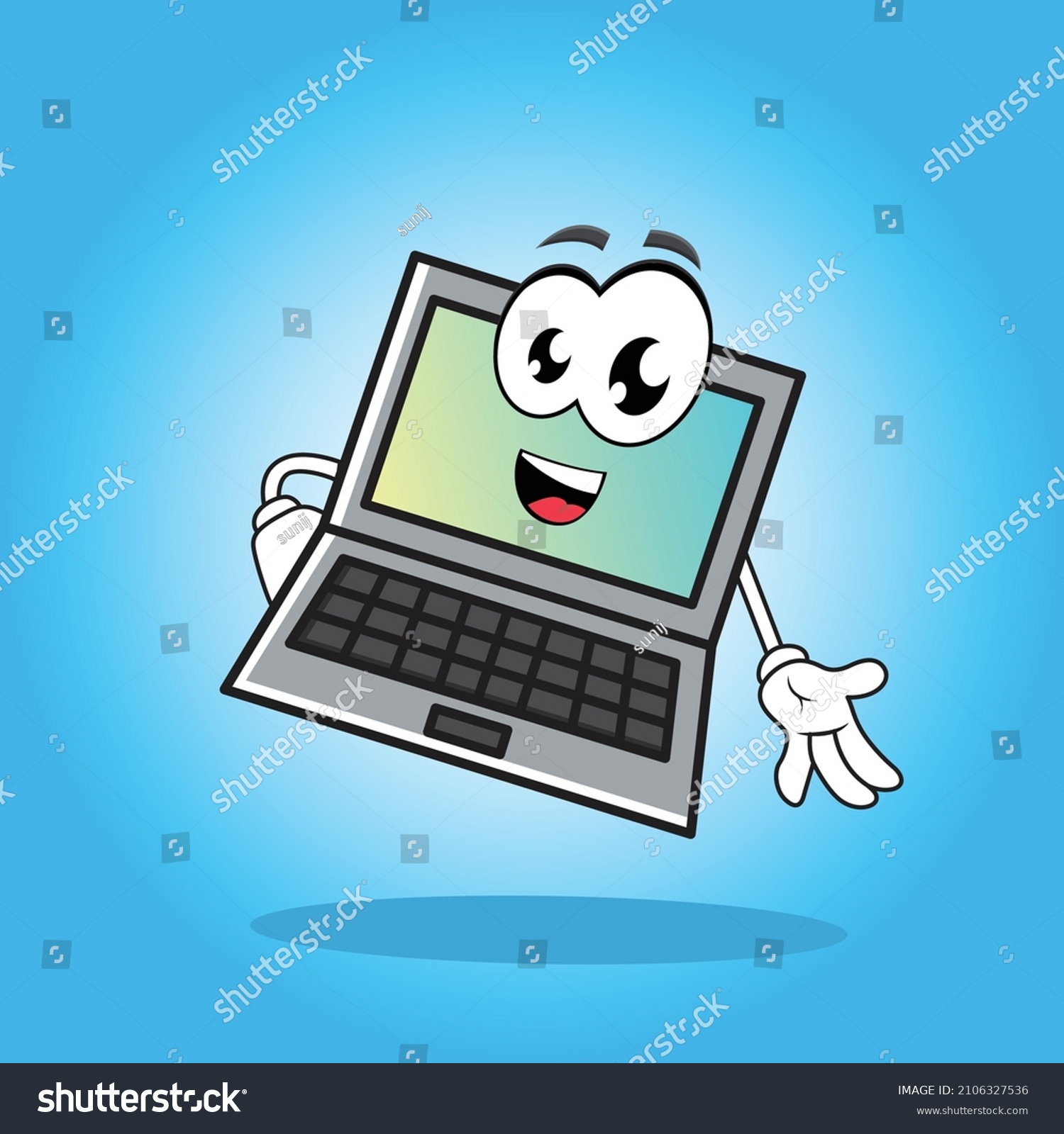 Laptop Cartoon Character Vector File Stock Vector (Royalty Free ...
