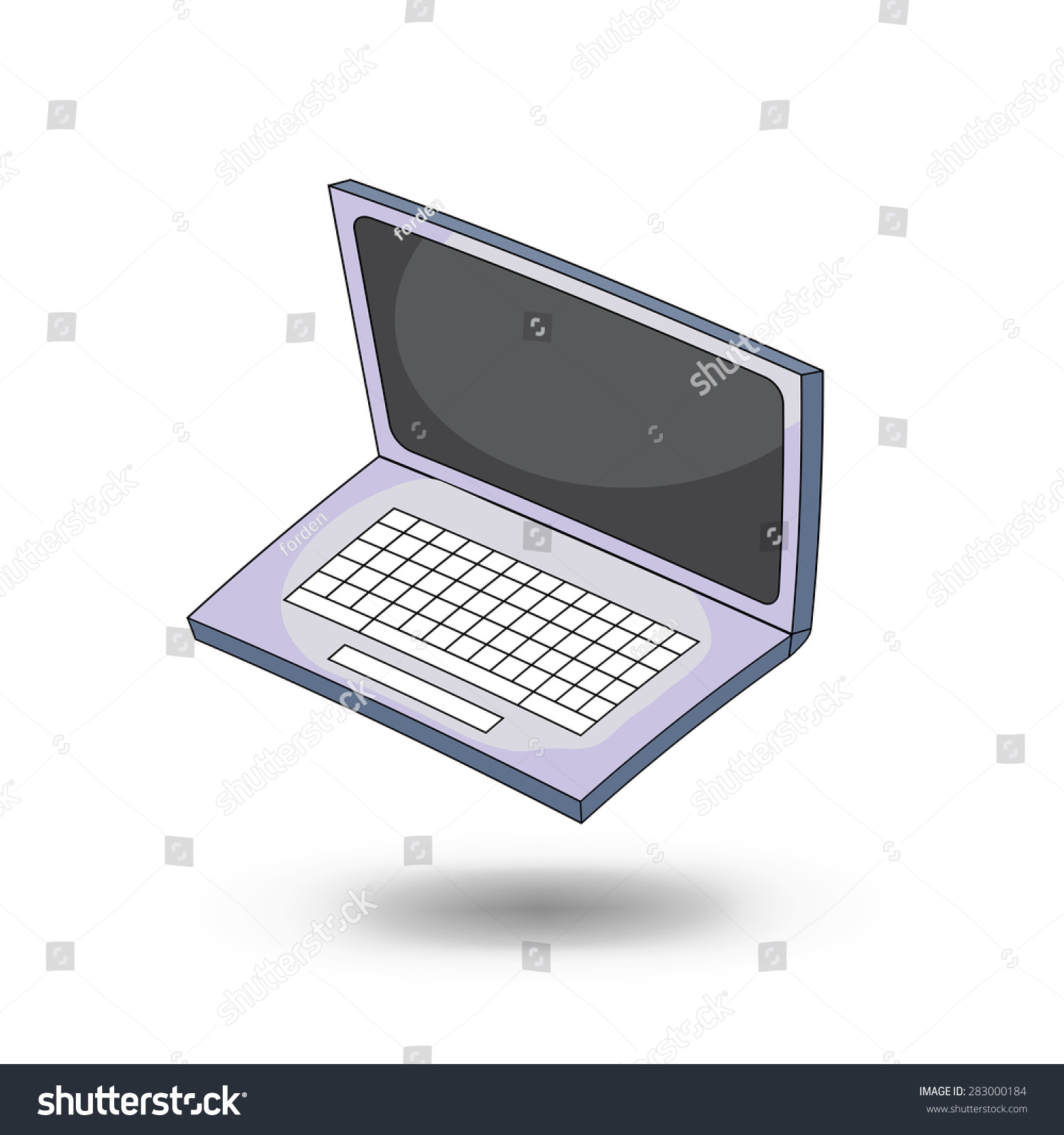 Laptop Cartoon Style Design Vector: vector de stock (libre de regalías ...