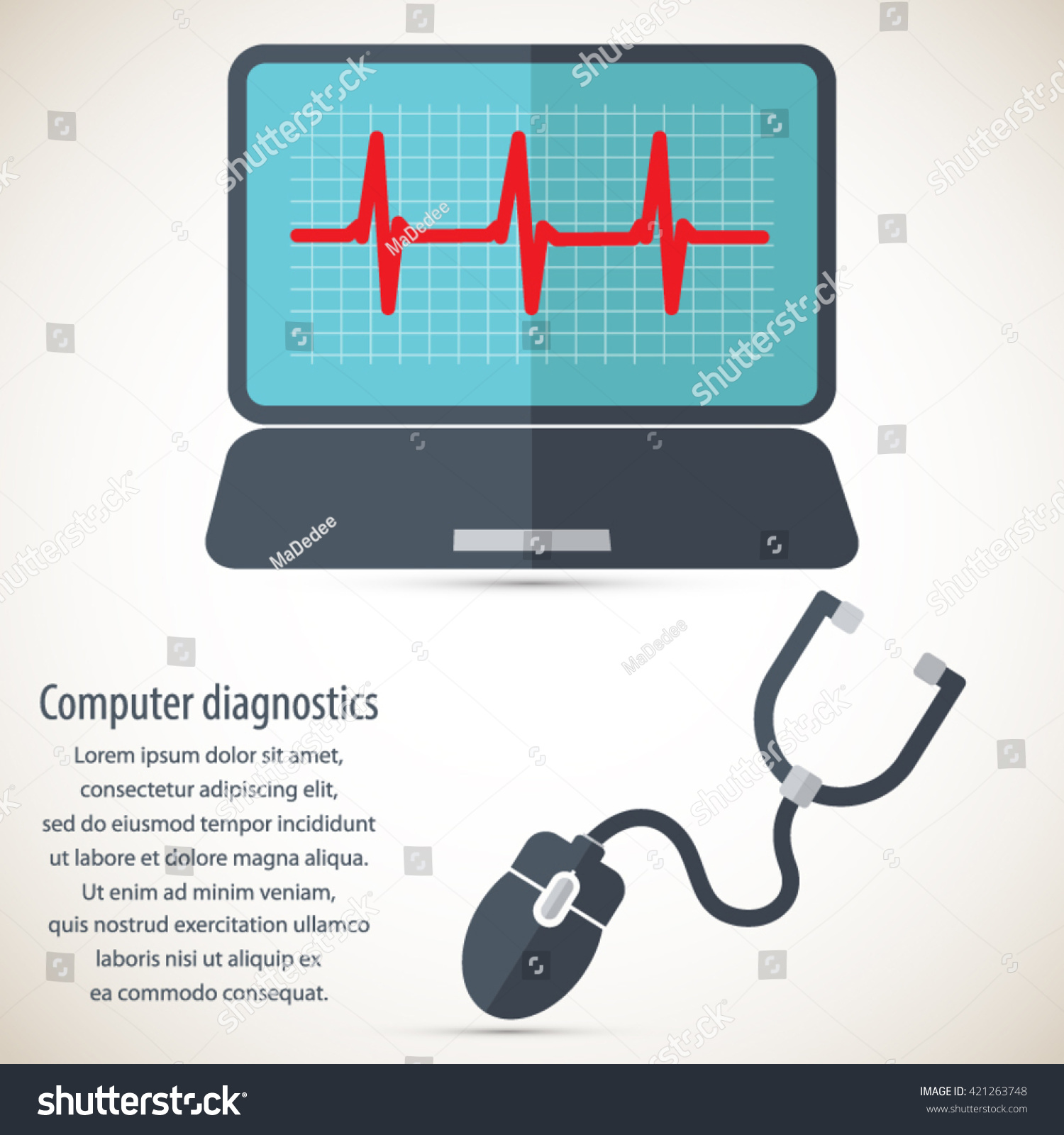 Laptop Computer Diagnostics Icon Concept Eps10 Stock Vector (Royalty ...