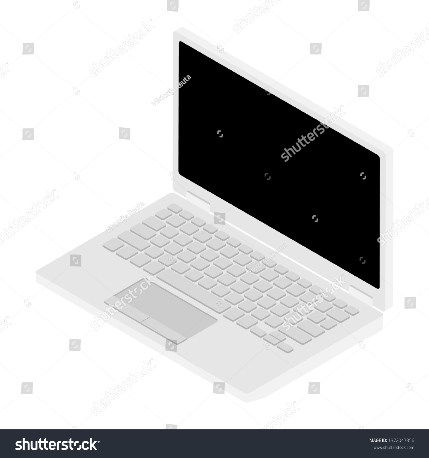 Laptop Computer Isometric View Isolated On Stock Vector (Royalty Free ...