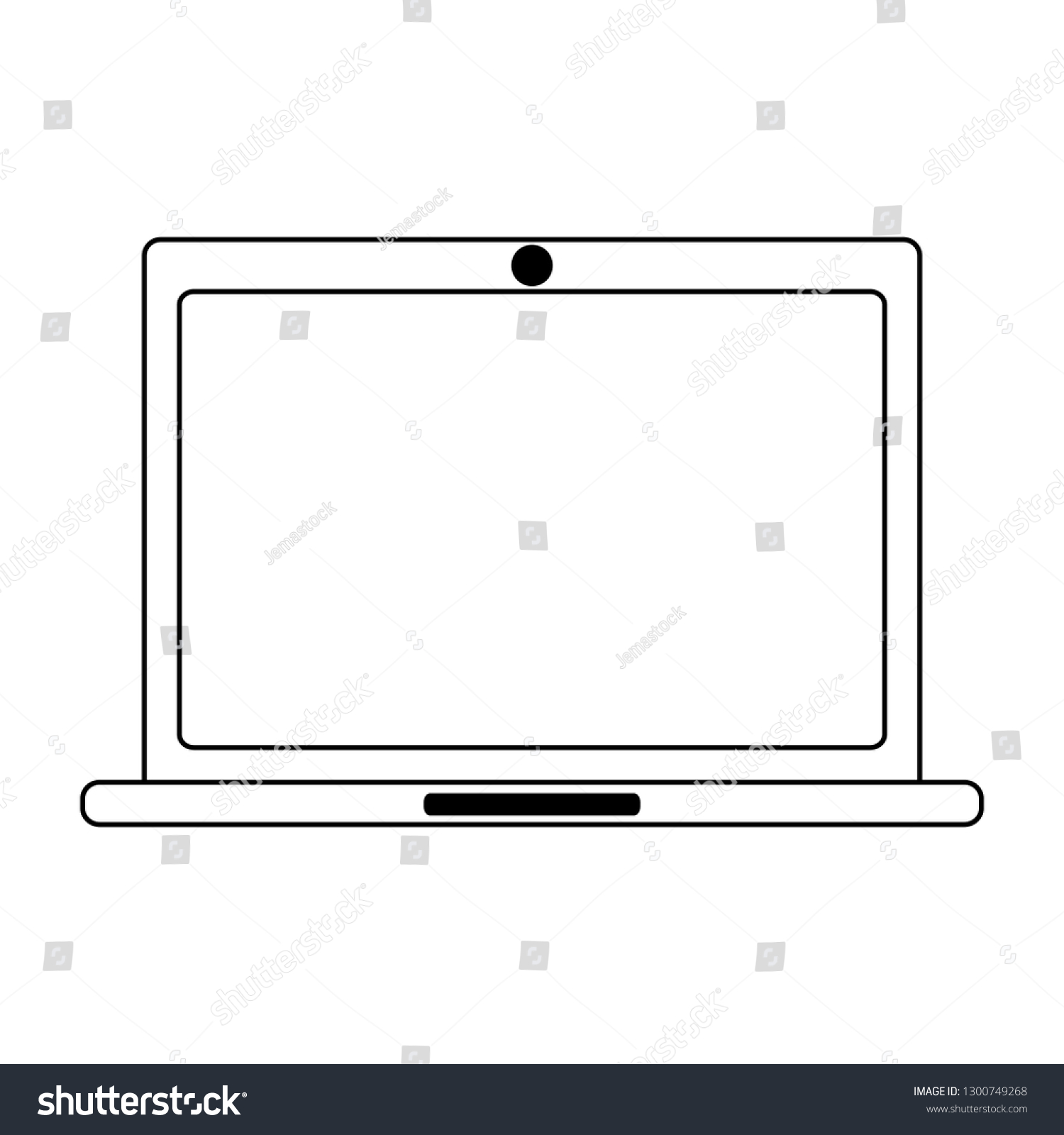 Laptop Computer Technology Black White Stock Vector (Royalty Free ...