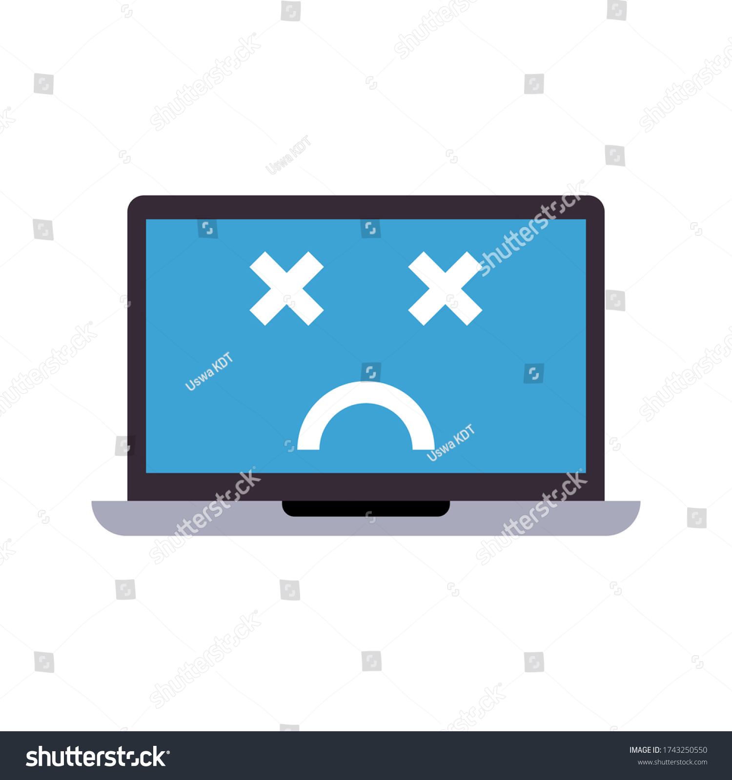 Laptop Error System Vector Illustration System Stock Vector (Royalty ...