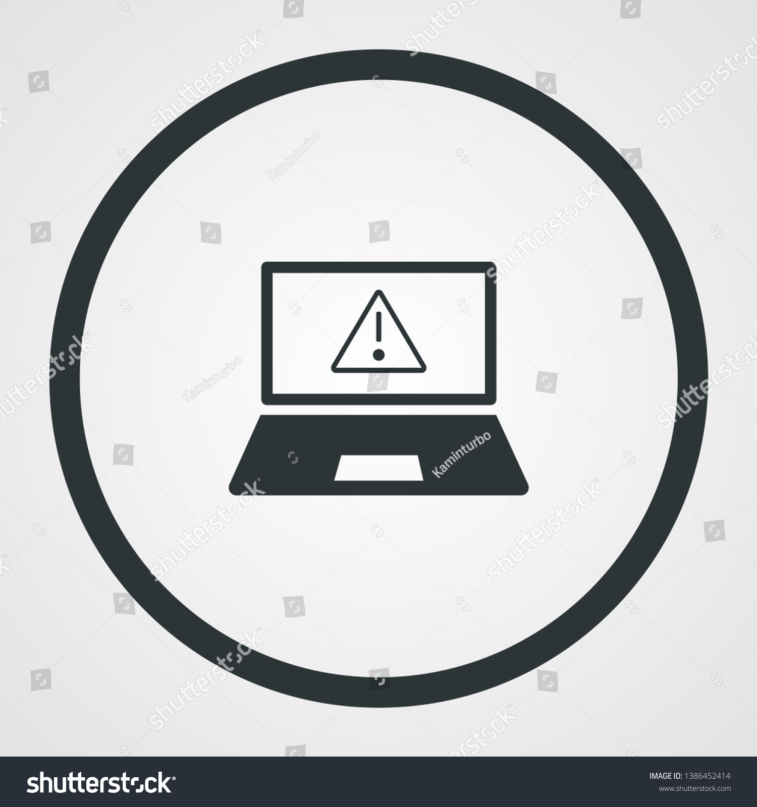 Laptop Error Vector Eps 10 Icon Stock Vector (Royalty Free) 1386452414 ...
