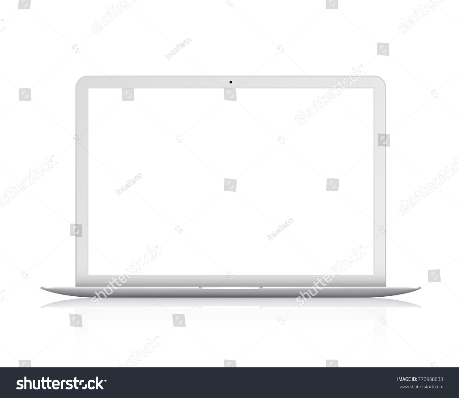 Laptop Front View Notebook Realistic Isolated Stock Vector (Royalty ...
