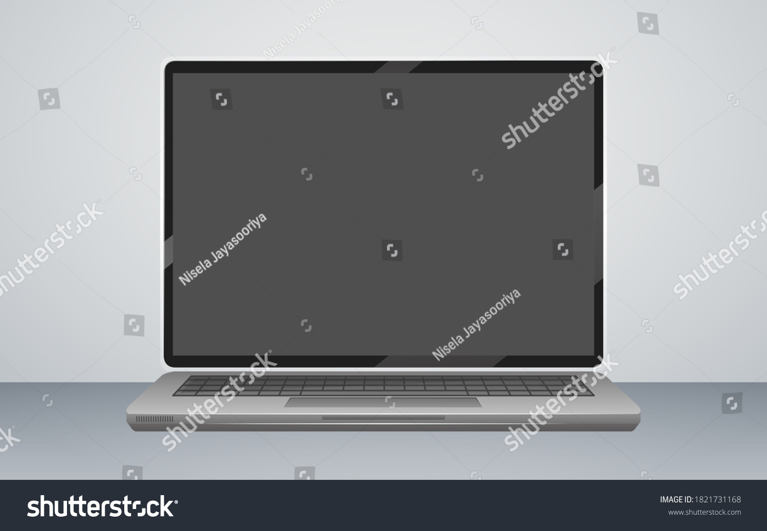 Laptop Front View Vector Laptop Flat Stock Vector (Royalty Free) 1821731168