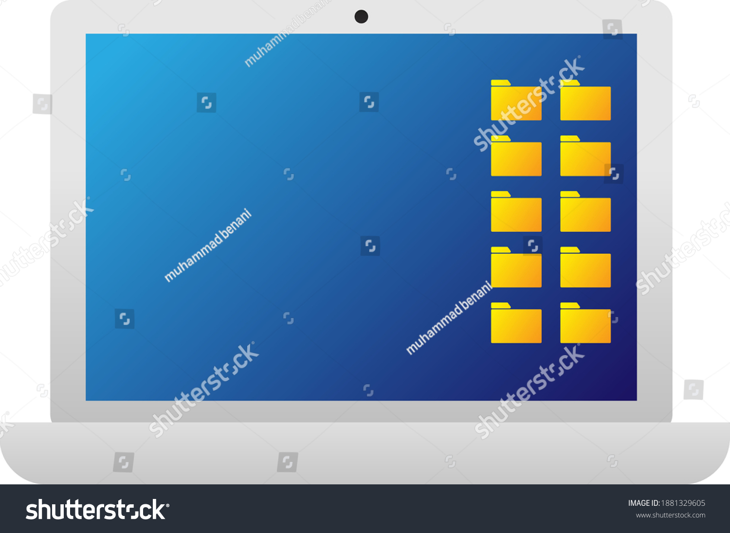 Laptop Icon Folder Icon On Screen: เวกเตอร์สต็อก (ปลอดค่าลิขสิทธิ์ ...