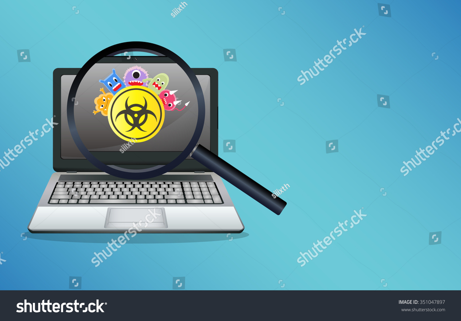 Laptop Infected Virus Computer Stock Vector 351047897 - Shutterstock