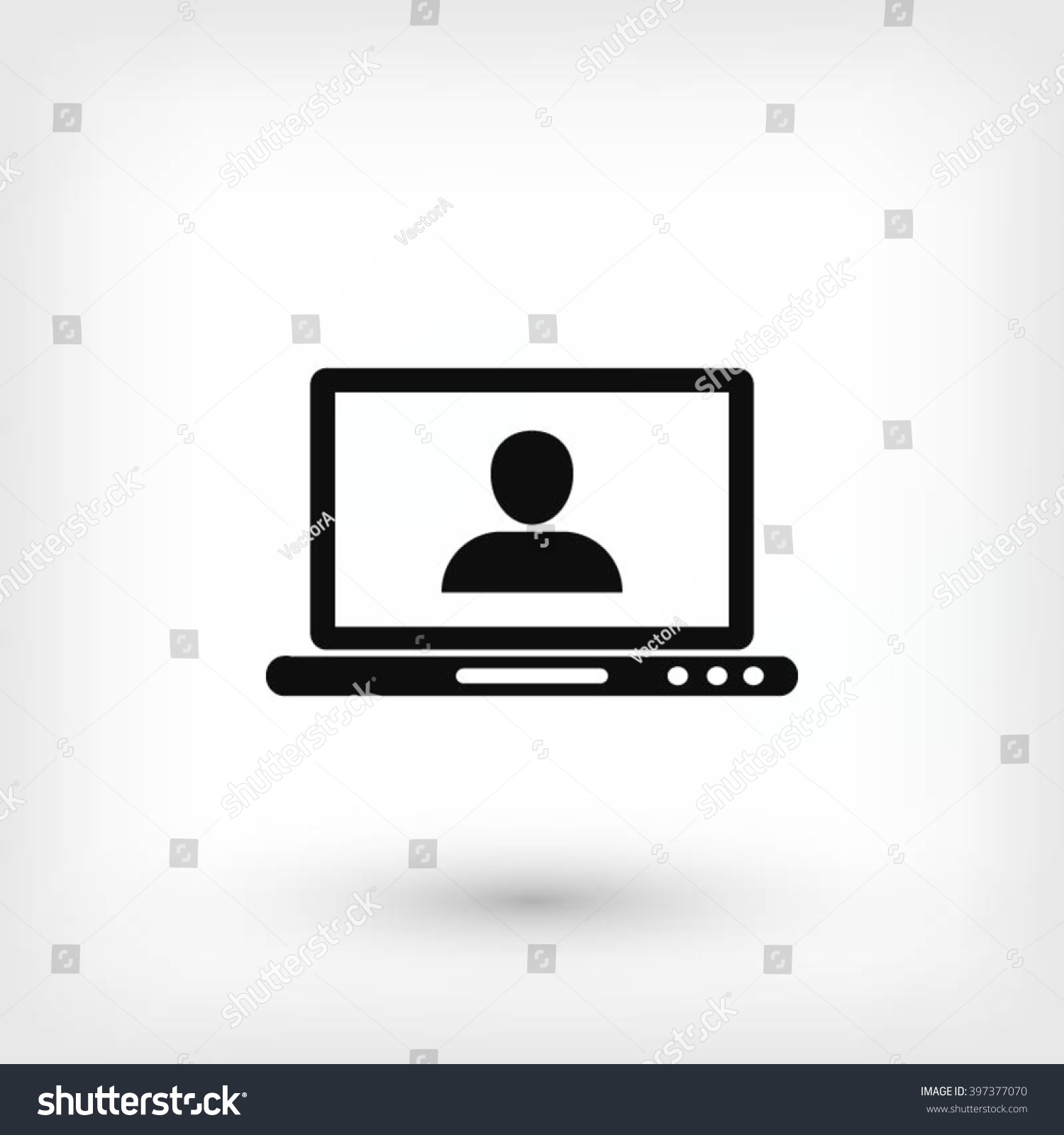 Laptop User Icon Stock Vector (Royalty Free) 397377070