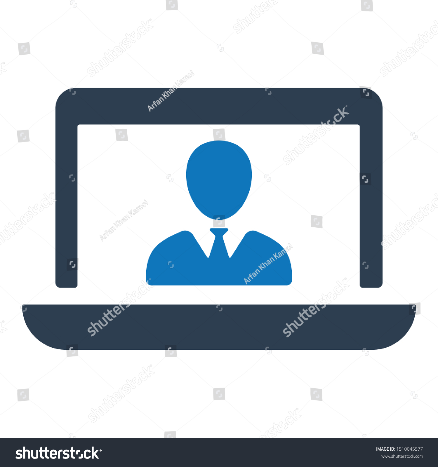 Laptop Video Call Icon Vector Graphics Stock Vector (Royalty Free ...