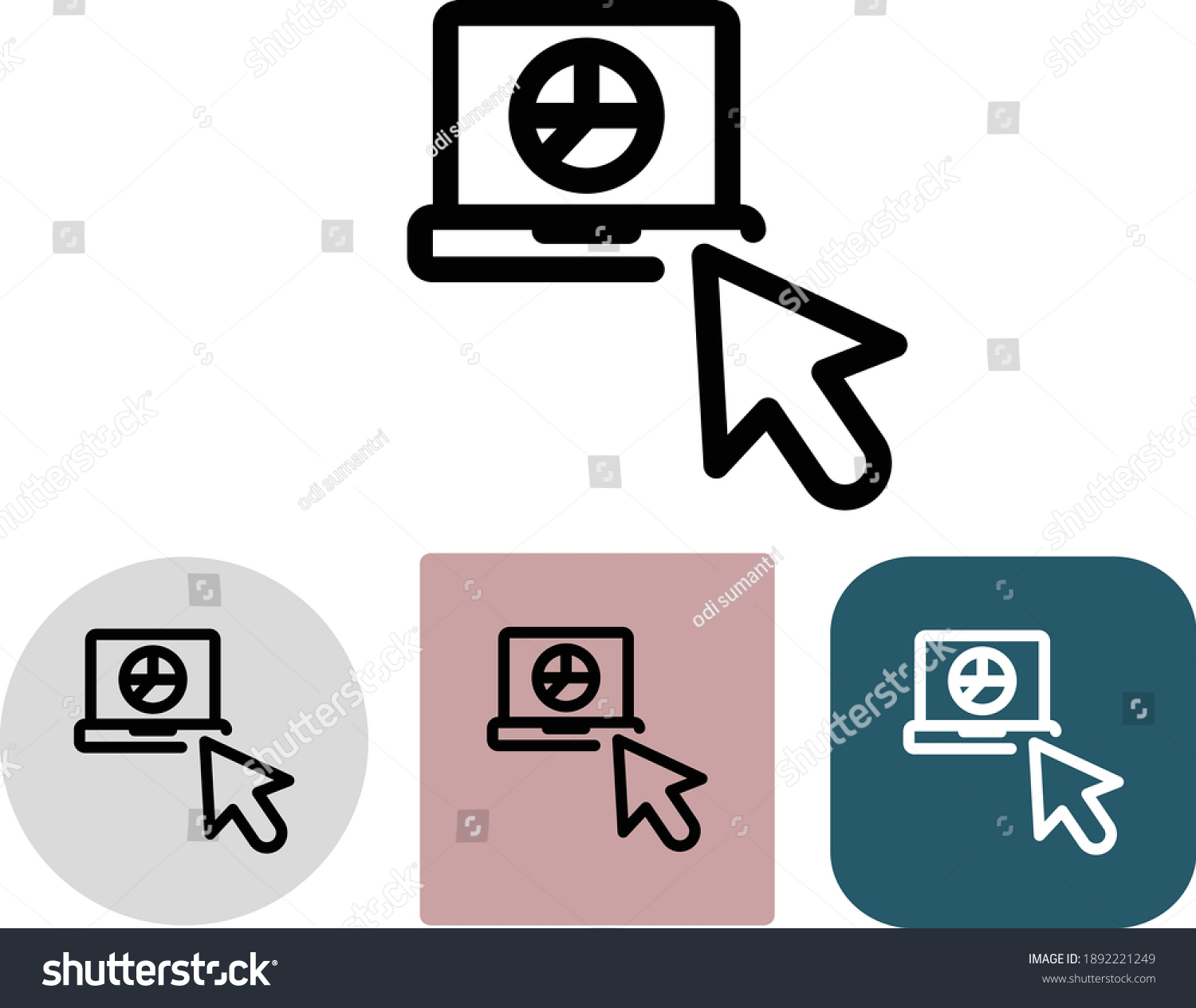 Laptop Arrow Cursor Vector Icon Stock Vector (Royalty Free) 1892221249 ...
