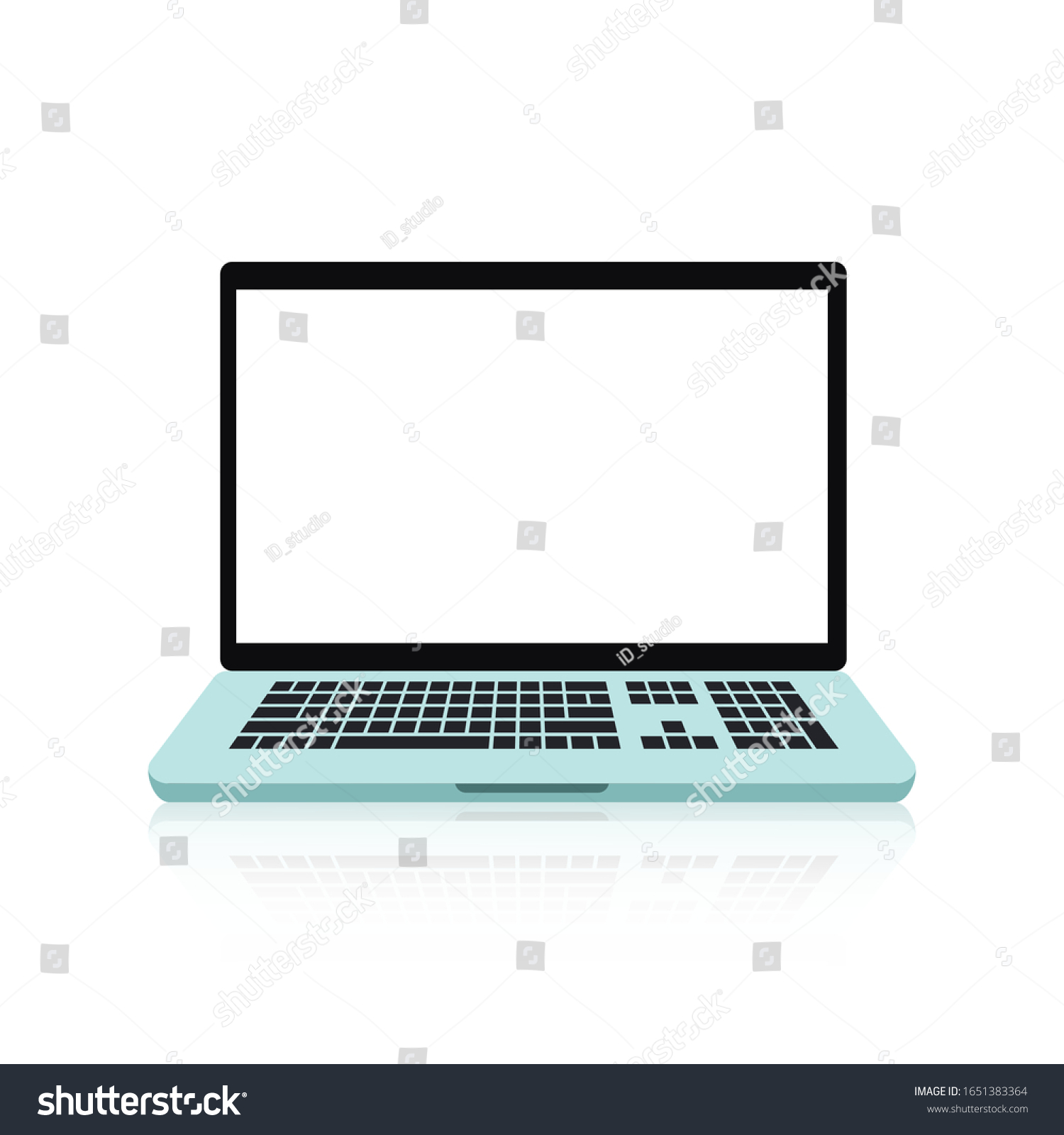 Laptop Blank Screen Notebook White Screen Stock Vector (Royalty Free ...