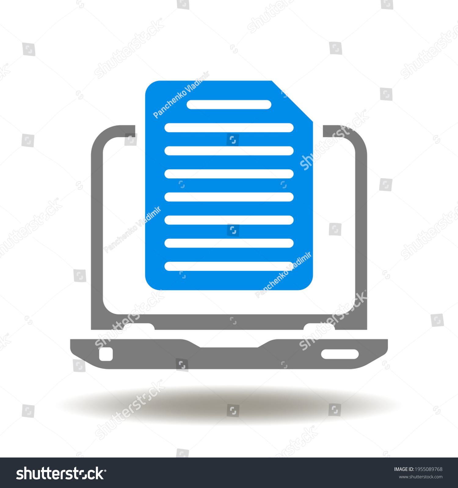 Laptop Document List Vector Icon Computer Stock Vector (Royalty Free ...