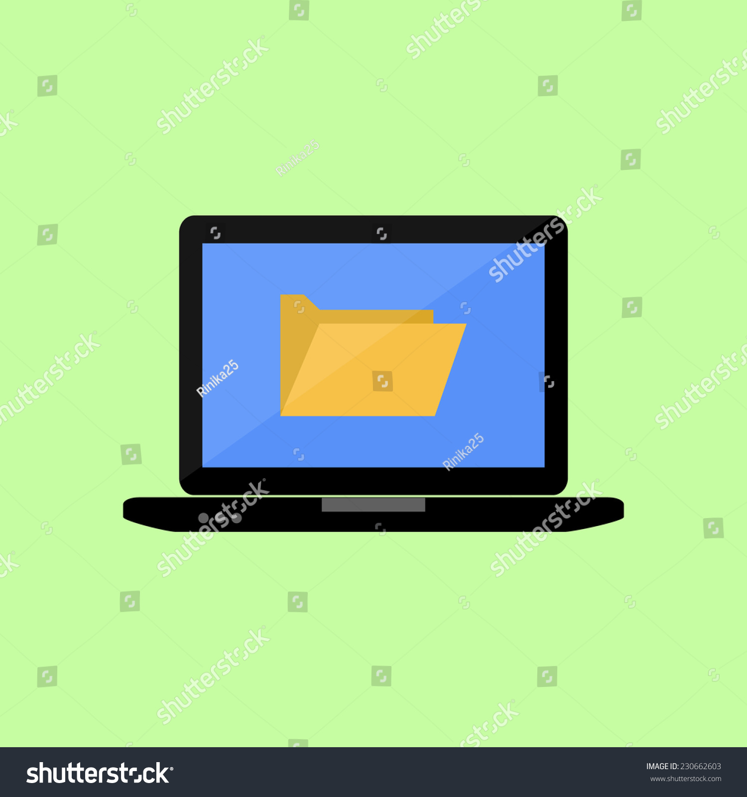 Laptop Folder Icon Flat Style Stock Vector (Royalty Free) 230662603 ...
