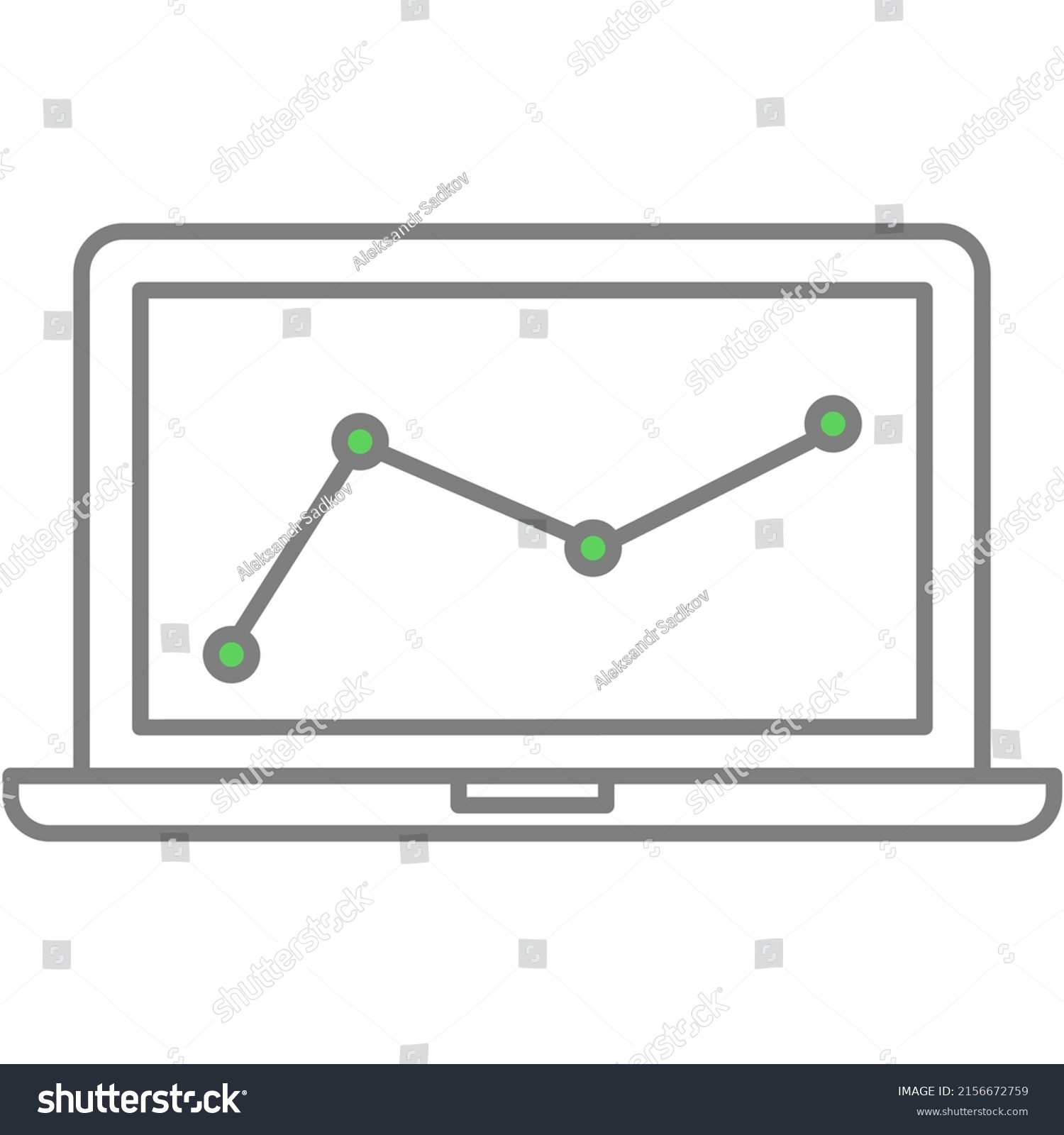 Laptop Graph Vector Chart On Computer Stock Vector (Royalty Free ...