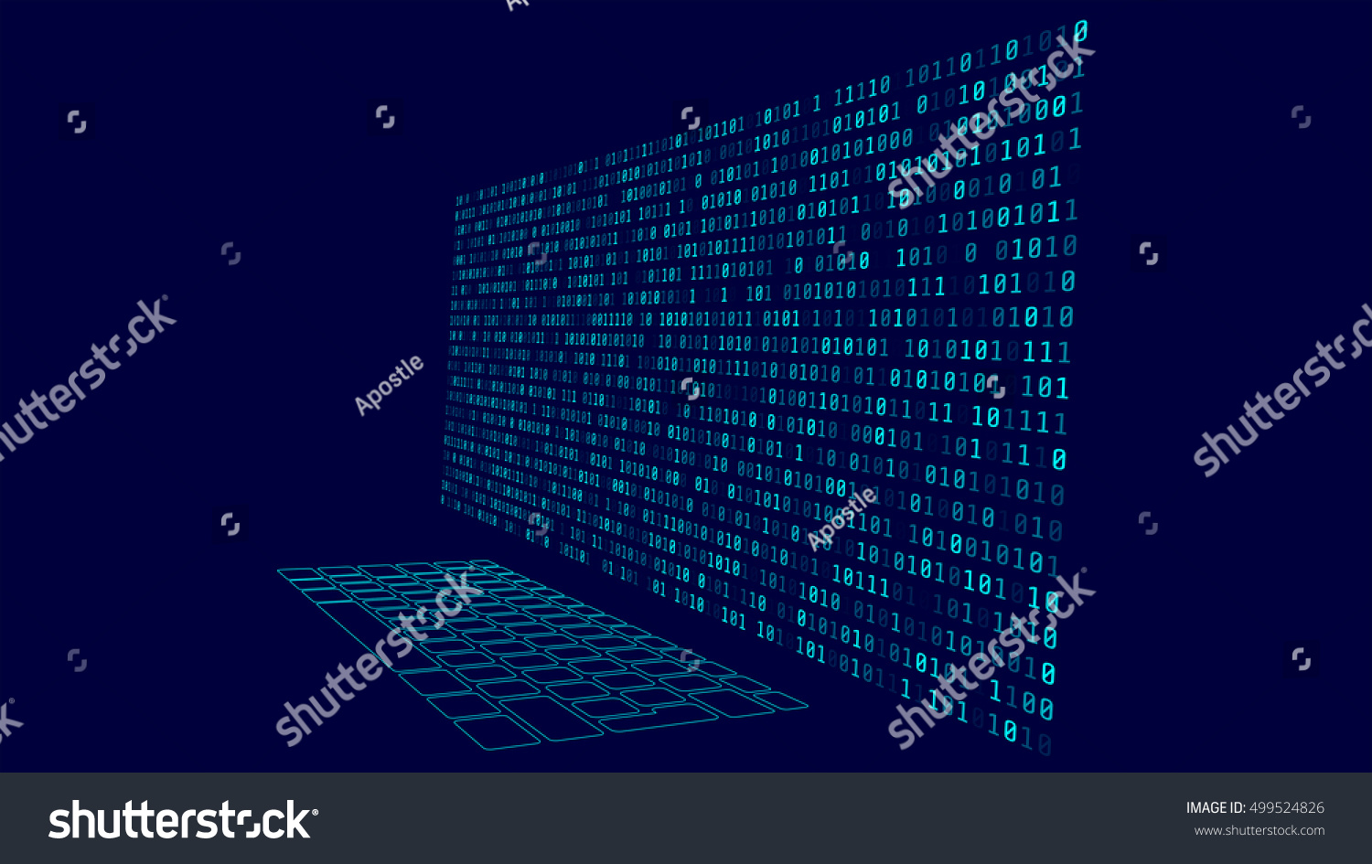 Laptop Matrix Background Stock Vector (Royalty Free) 499524826