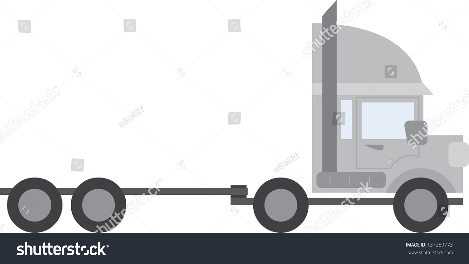 Large Empty Truck Tractor Trailer Stock Vector (Royalty Free) 137259773