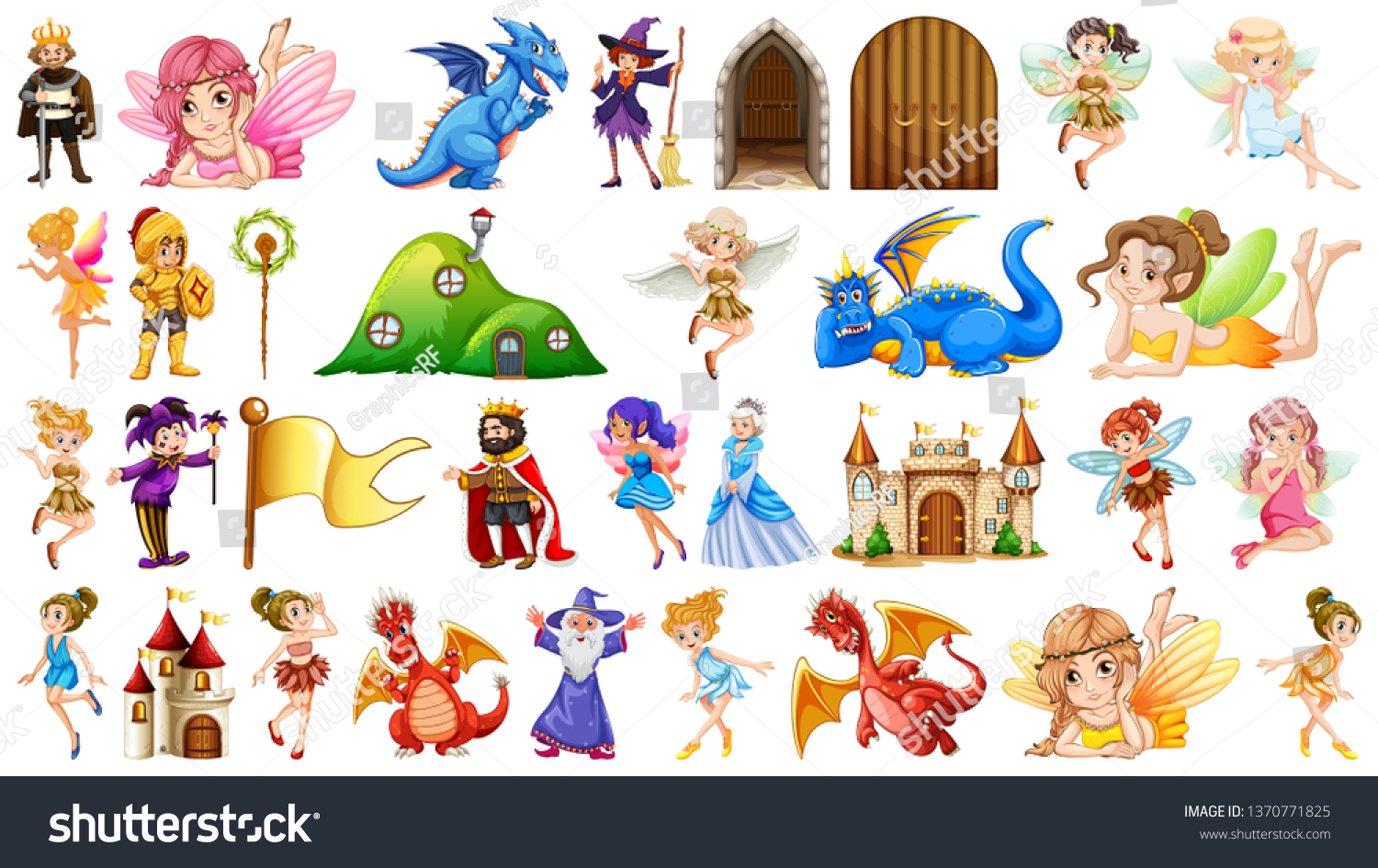 Large Fantasy Object Set Illustration Stock Vector (Royalty Free ...