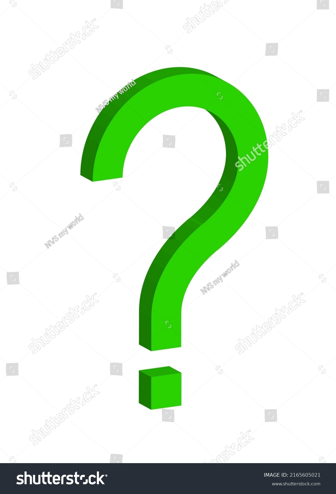 Large Green 3d Question Mark Isolated Stock Vector (Royalty Free ...