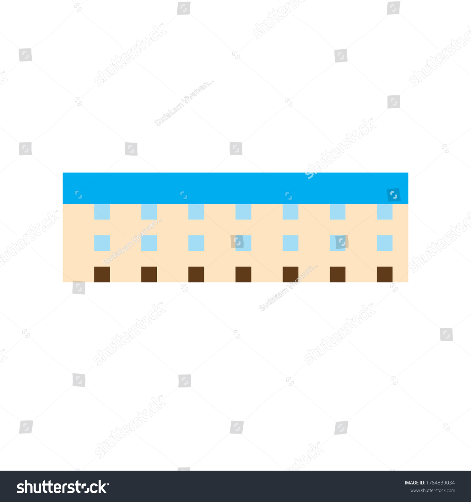 Large School Vector Pixel Art Stock Vector (Royalty Free) 1784839034