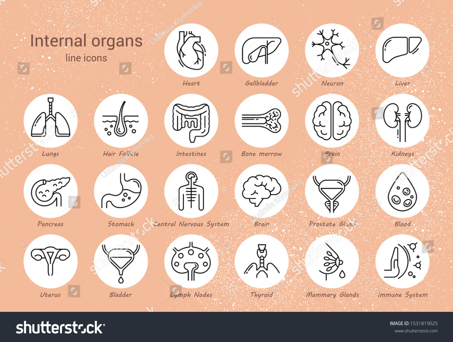 Large Set Linear Vector Icons Human Stock Vector Royalty Free 1531819025